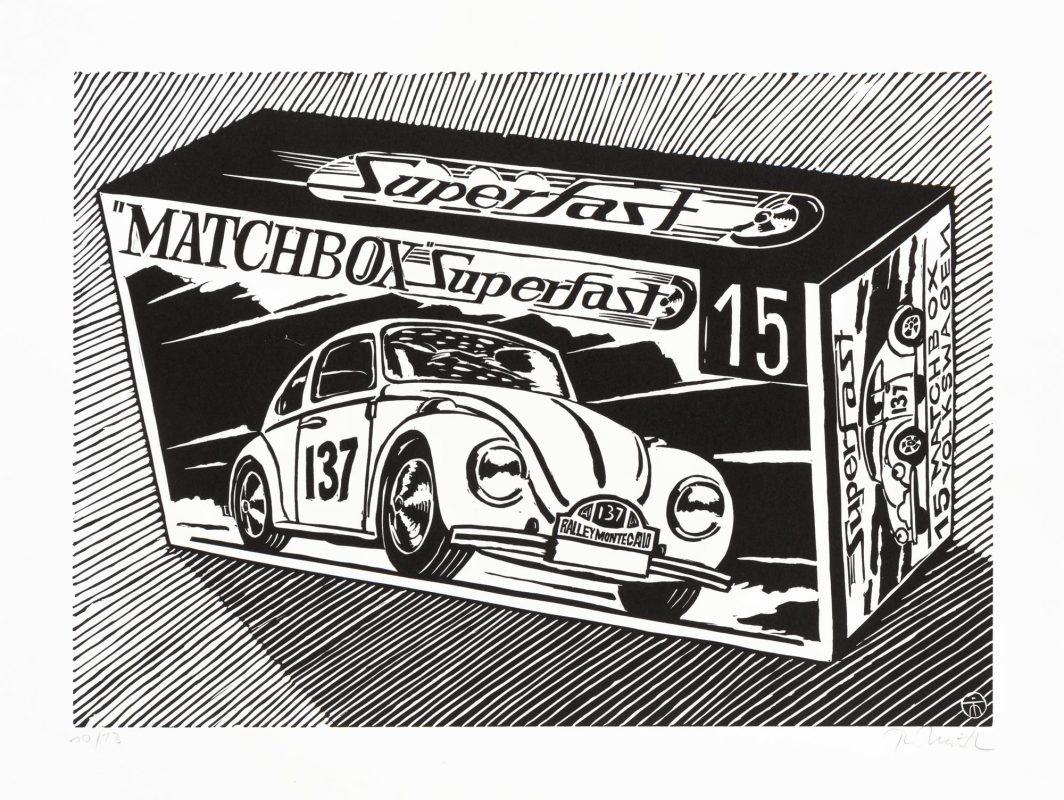 Thomas Müller: Matchbox Superfast 15 - VW Käfer, Linolschnitt, 2007 ...